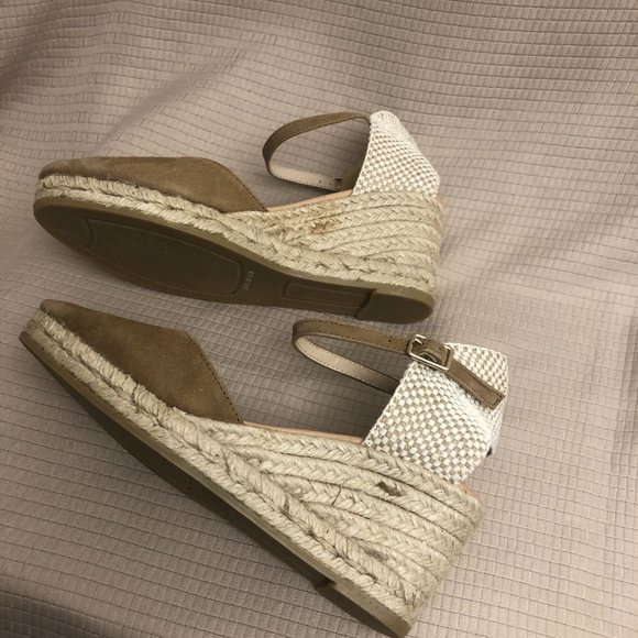 Gaimo | Shoes | Gaimo Raffia Yellowish Cream Wedge Heel Espadrille ...